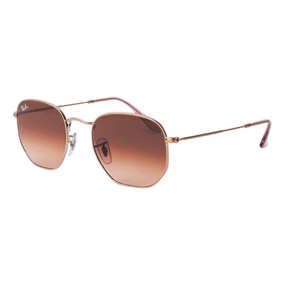 Ray-Ban | Accessories | M Rayban Hexagonal Flat Sunglasses Rose Gold ...